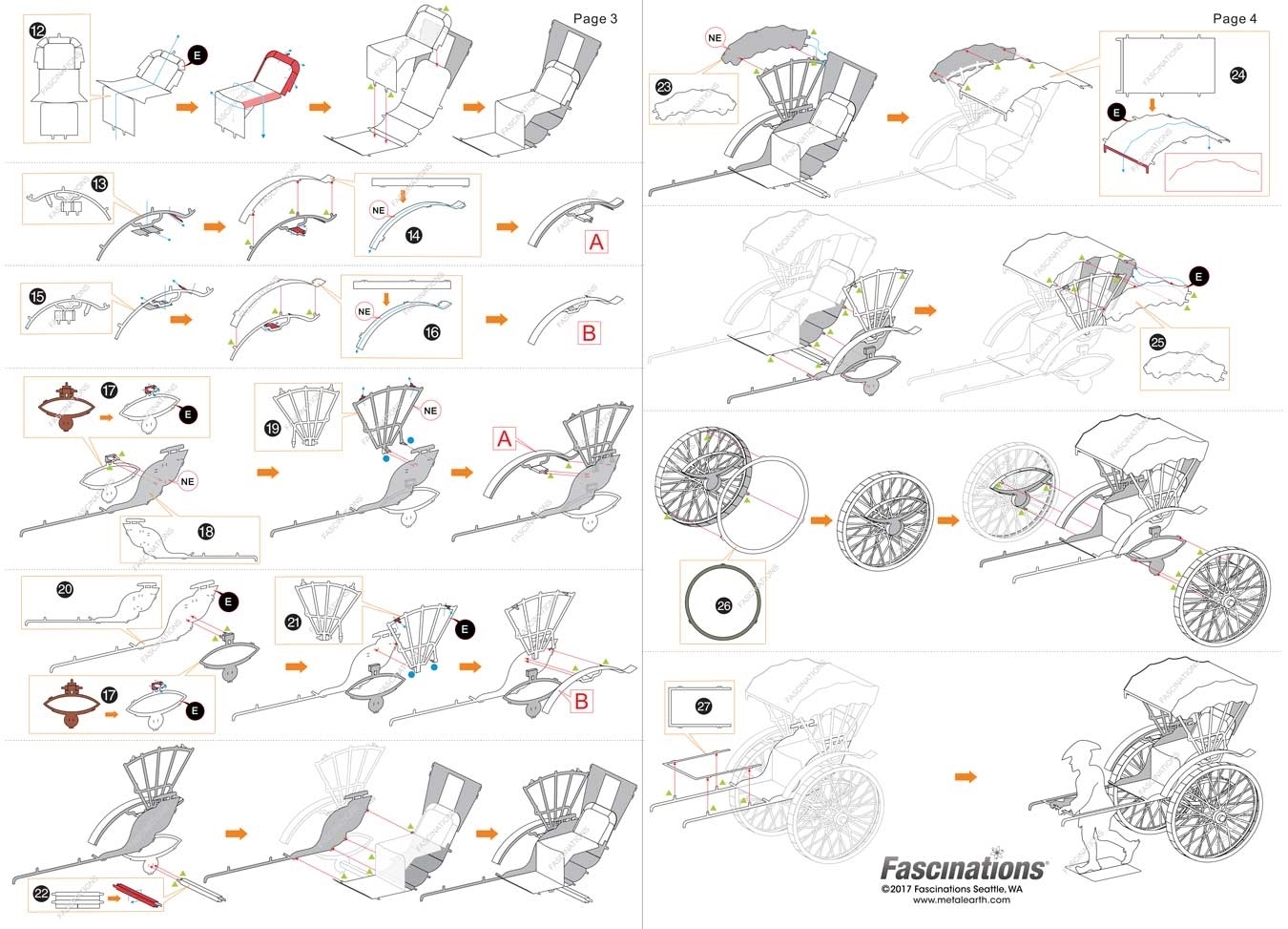 Fascinations:: Metal Earth Japanese Rickshaw 3D Model Kit